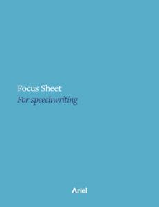 Focus Sheet for Speechwriting | Ariel Group